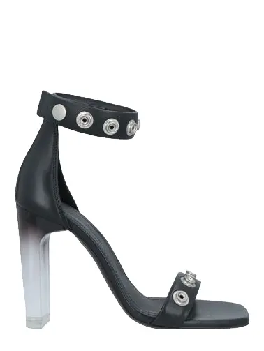 Rick Owens Metal Appliqué Leather Sandals - Black