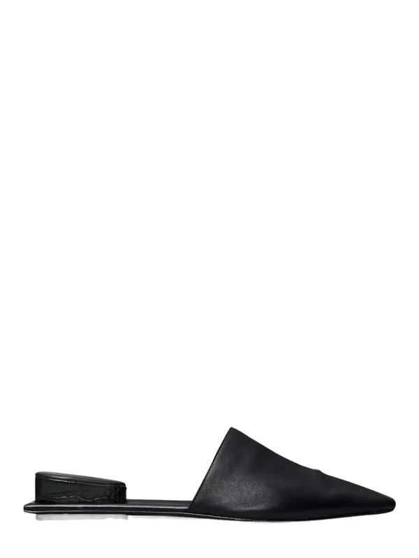 Tory Burch Leather Ballerina Mules - Perfect Black / Silver