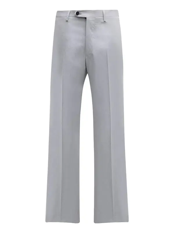Kiton Straight Cotton Twill Trousers - Gray