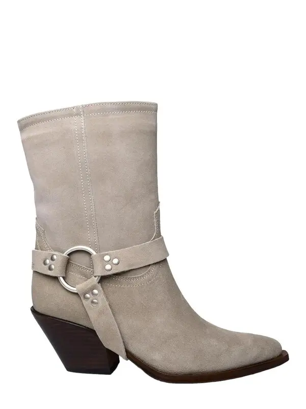 SONORA Suede Ankle Boots - Beige