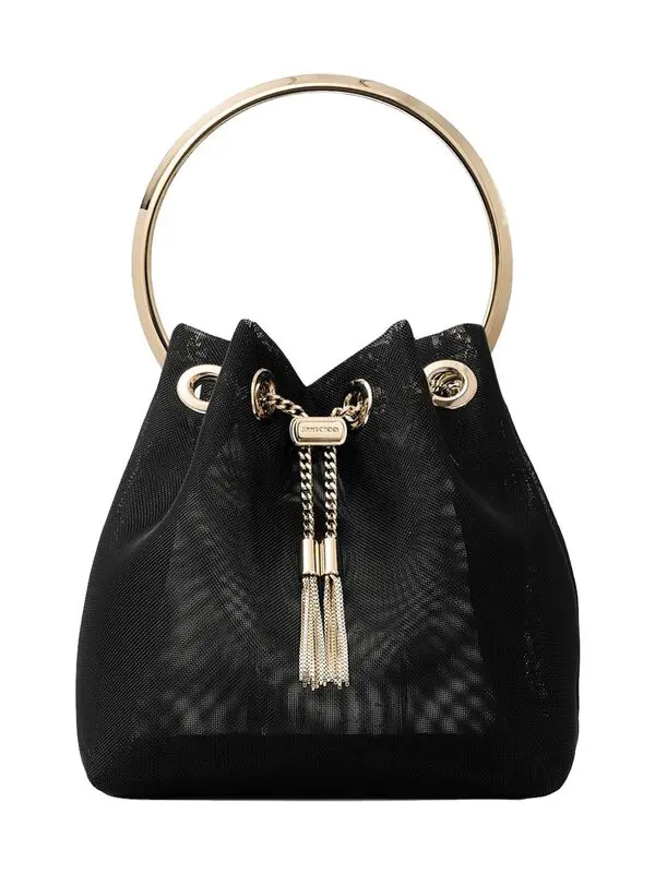 JIMMY CHOO Bon Bon Mini Bucket Bag - Black