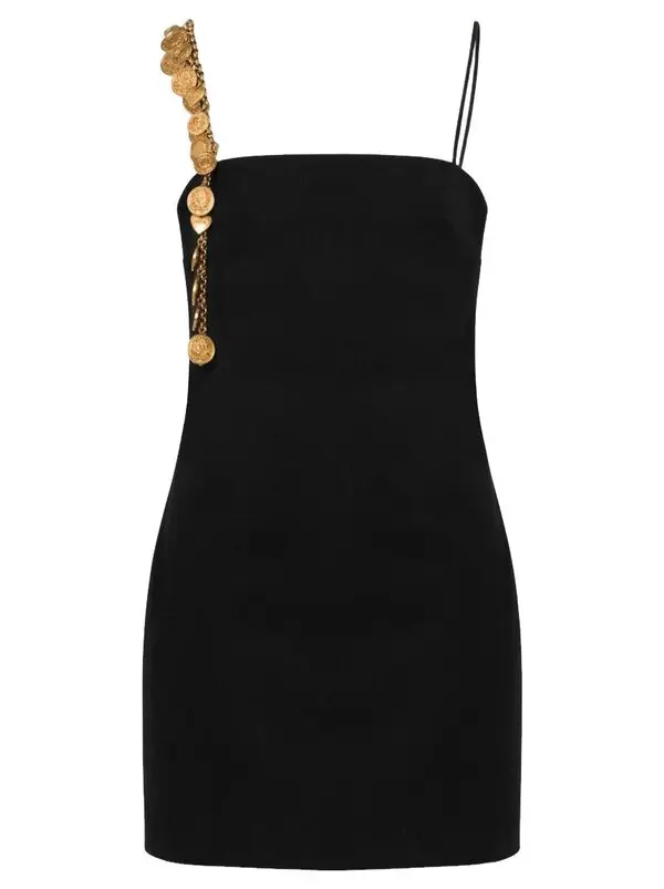 Moschino Strappy Dress With Chain Detail - Black