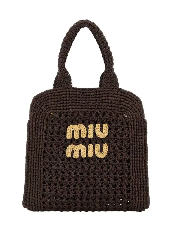 Miu Miu Raffia Shopper - Brown