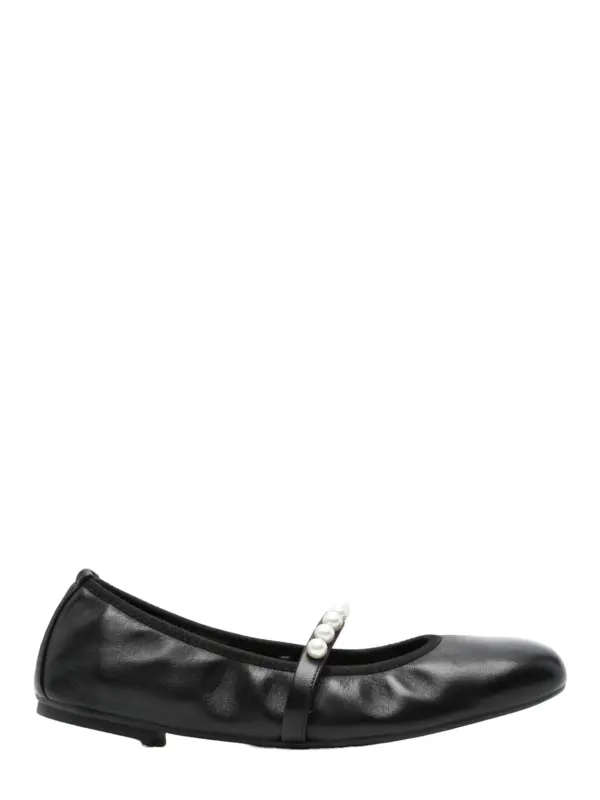 STUART WEITZMAN Goldie Pearl-embellished Ballerina Flats - Black