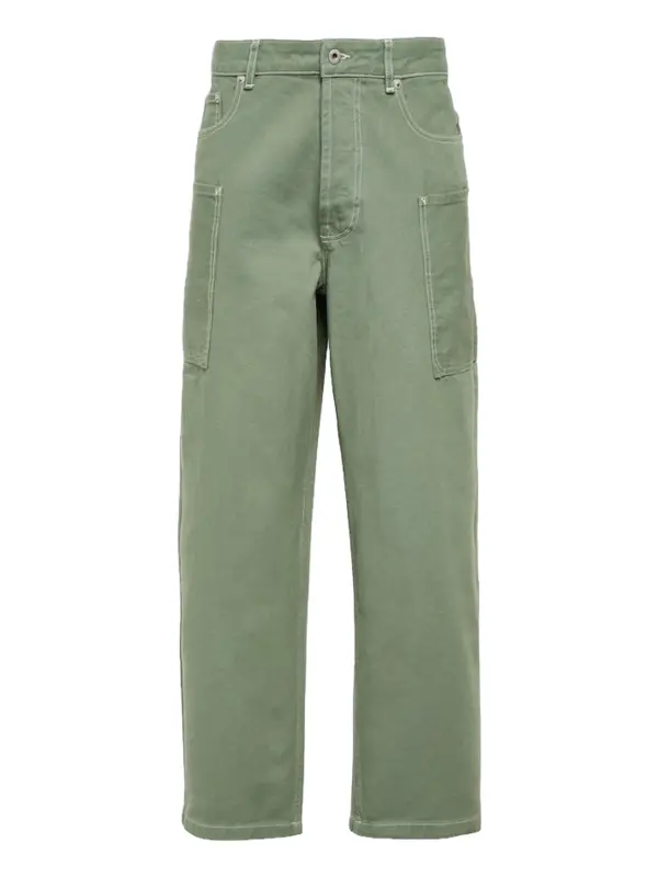 Kenzo Low-rise Wide-leg Jeans - Green