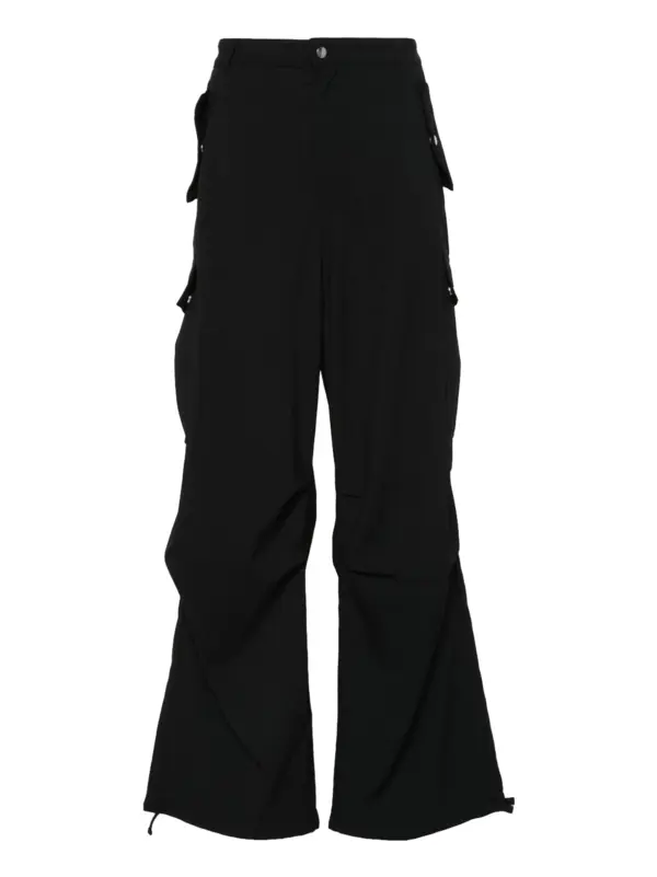 Rhude Textured Straight Leg Cargo Pants - Black