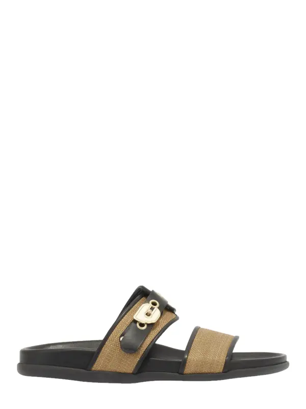 ANCIENT GREEK SANDALS Latria Slides - Cognac/black
