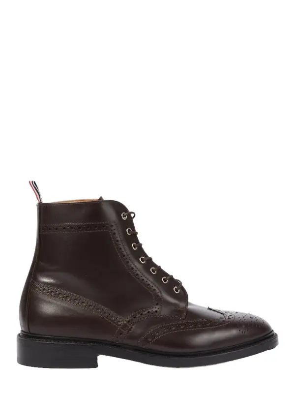 Thom Browne Leather Lace-up Brogue Boots - Brown