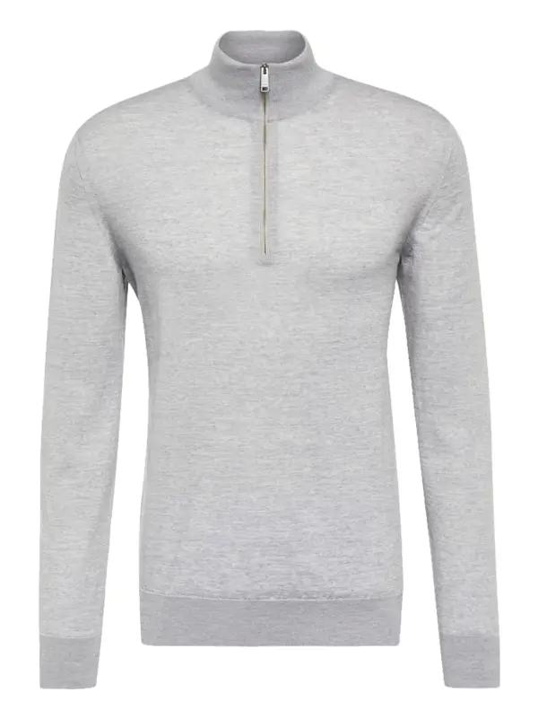 Zegna Wool Half-zip Sweater - Grey