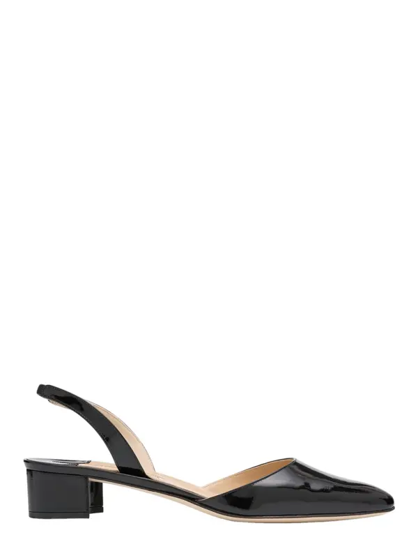 Manolo Blahnik Aspro Leather Ballerina Pumps - Black