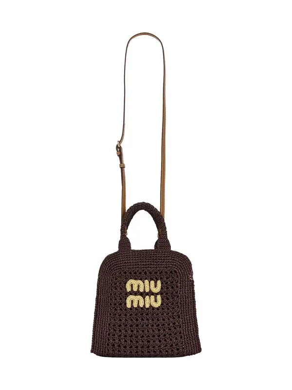 Miu Miu Rete Crochet Bag - Cacao & Natural