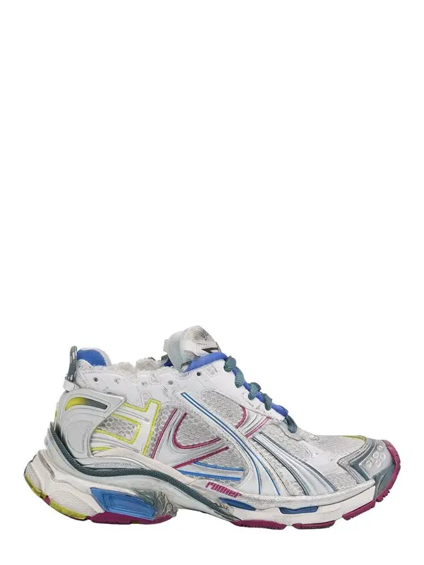 Balenciaga Runner Sneakers - 9934 Wht/dk Green/blu/pnk