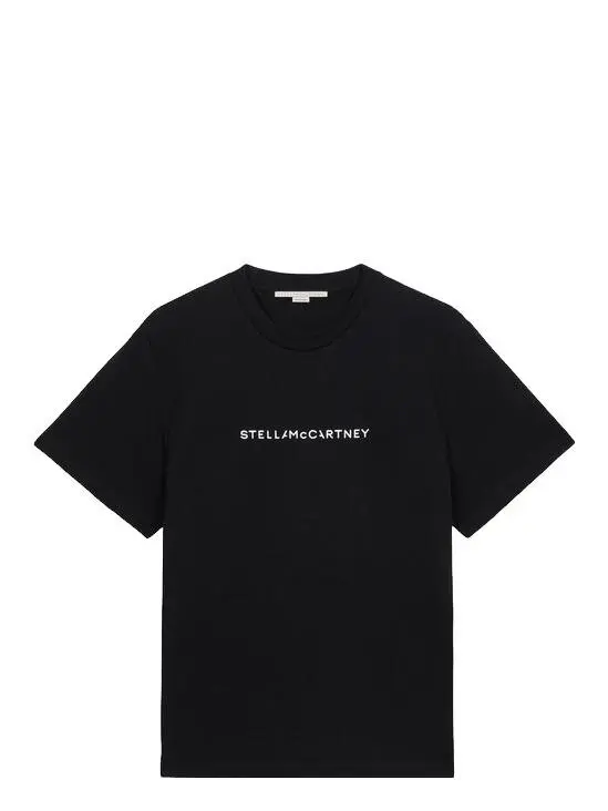 Stella McCartney Logo Oversized Cotton T-shirt - Black