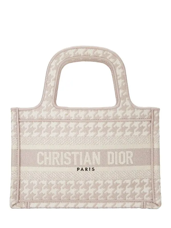 Dior Houndstooth Canvas Book Tote Mini - Pink