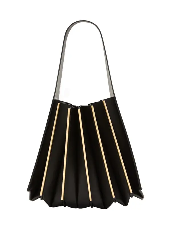 Simkhai Rola Folded Leather Tote Bag - Black