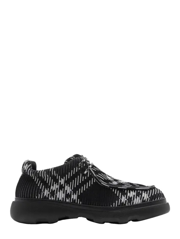 Burberry Checked Derby Shoes - Black