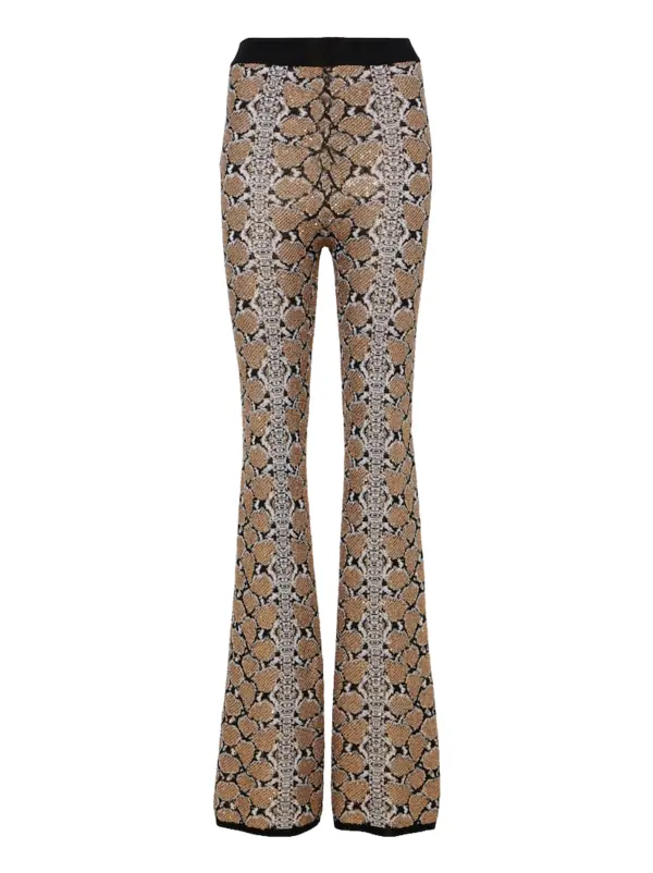 Balmain Snake-print Flared Trousers - Multicoloured