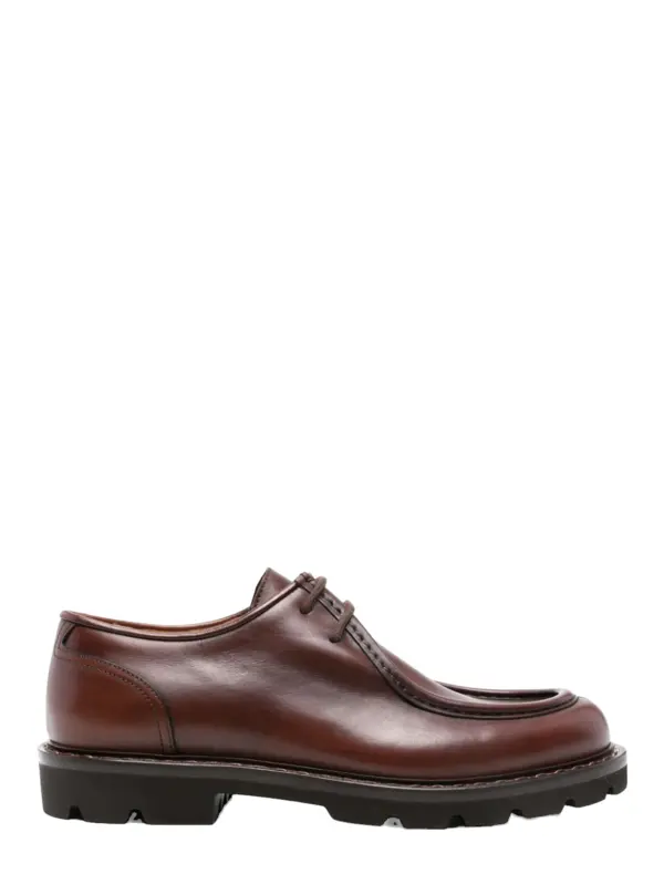SCAROSSO Damiano Leather Derby Shoes - Brown
