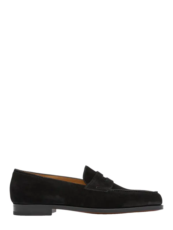 John Lobb Lopez Suede Loafers - Black