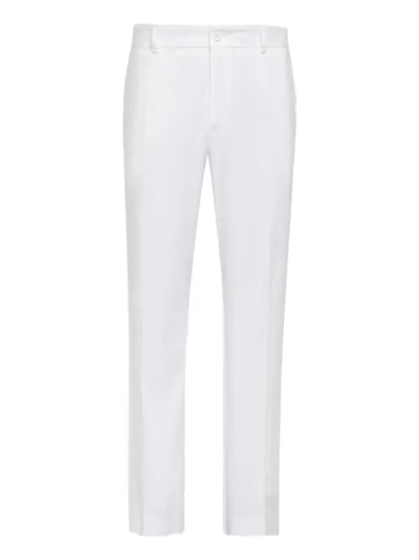 Dolce & Gabbana Linen-blend Straight Trousers - White