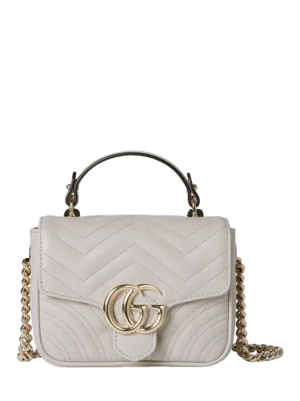 Gucci Gg Marmont Mini Top Handle Bag - White