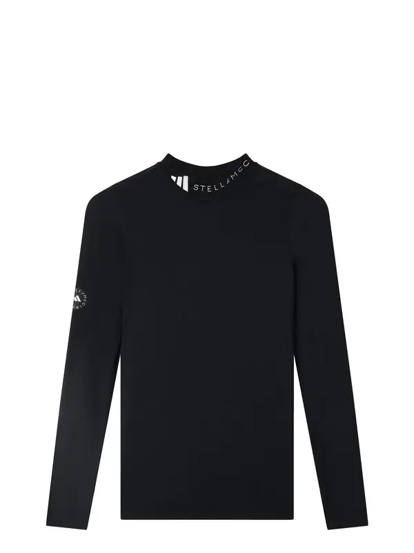 Stella McCartney Truecasuals Sportswear Rib Long Sleeve Top - Black