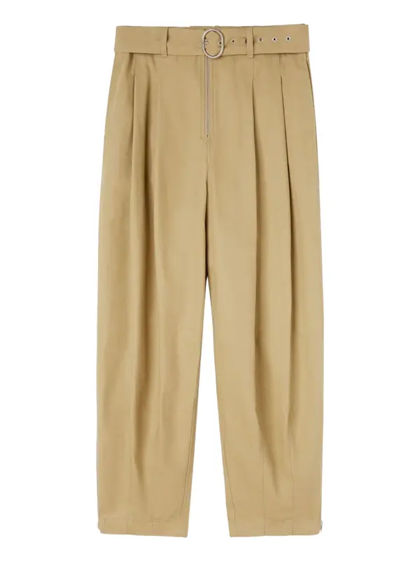 JIL SANDER Belted Wide-leg Trousers - Neutrals