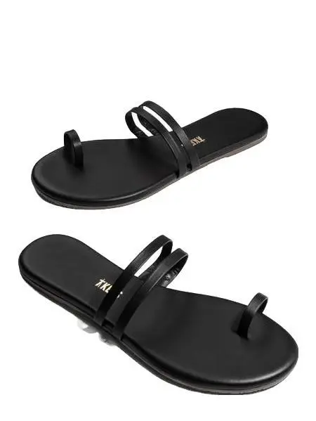 Tkees Leah Toe Loop Sandal - Black