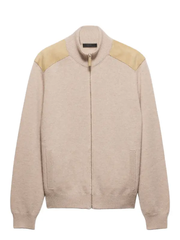 Prada Cashmere Zip-up Cardigan - Desert Beige