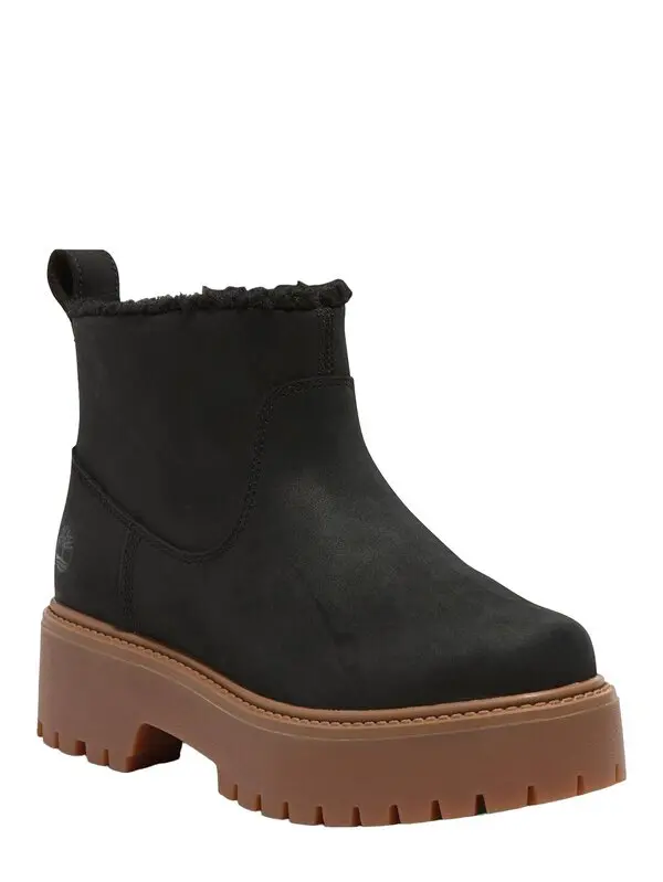 Timberland Stone Street Faux Fur Lined Bootie - Black Nubuck