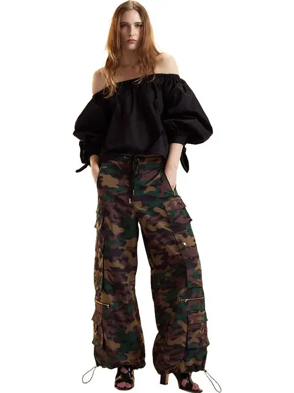 Cynthia Rowley Camo Cargo Pants - Green
