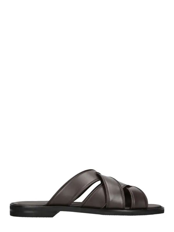 John Lobb Salt Leather Sandals - Brown