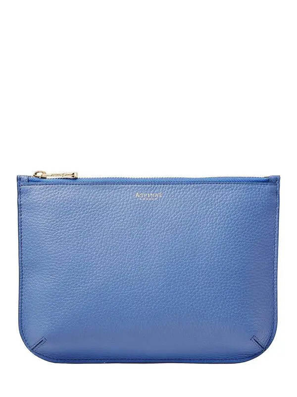ASPINAL OF LONDON Large Leather Ella Pouch - Blue