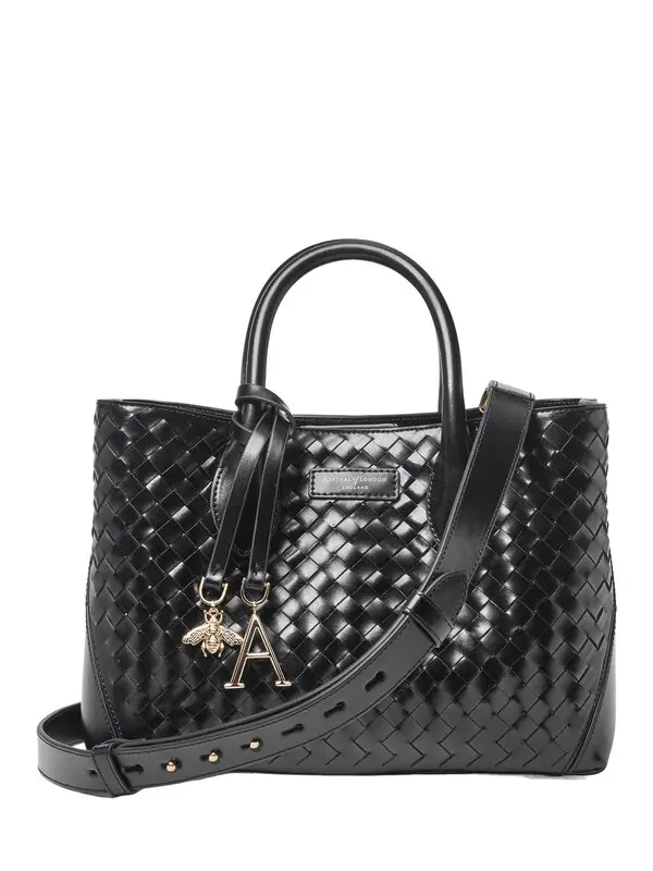 ASPINAL OF LONDON Midi Leather London Tote Bag - Black