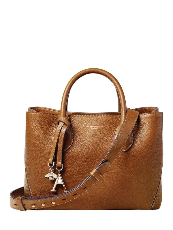 ASPINAL OF LONDON Midi Leather London Tote Bag - Brown