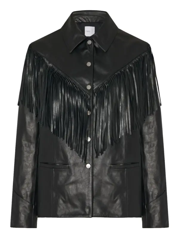 Rosetta Getty Fringe Leather Jacket - Black