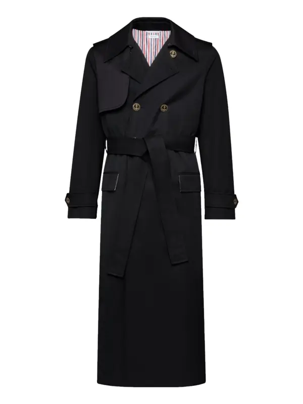 Thom Browne Double-breasted Trench Coat - Black