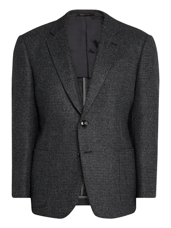 Giorgio Armani Melange Patch-pocket Sport Coat - Solid Medium Blue