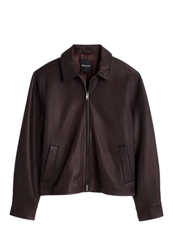 Madewell Leather Zip-front Jacket - Coffee Bean