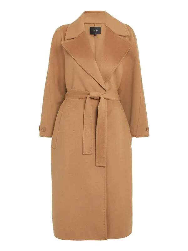 Maje Wool-blend Double-faced Coat - Brown