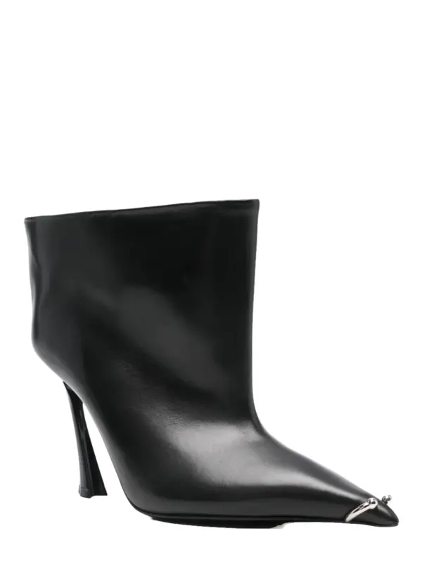 MUGLER Ring-detail Ankle Boots - Black