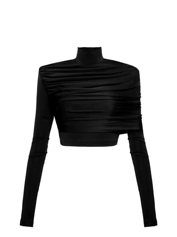 ALEKSANDRE AKHALKATSISHVILI Jersey Crop Top - Black