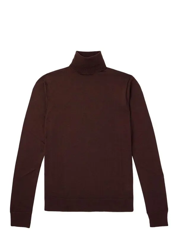 Purdey Slim-fit Cashmere Rollneck Sweater - Brown