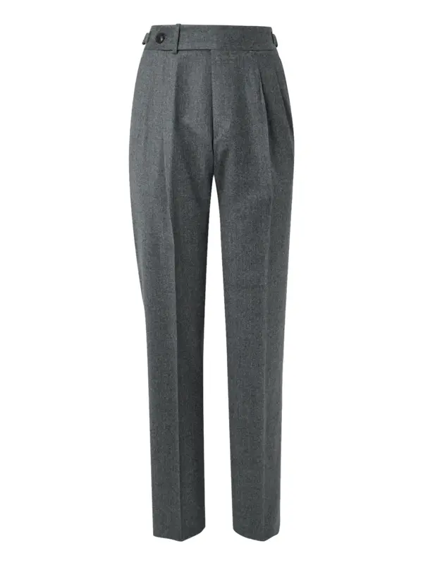 Purdey Straight-leg Wool-flannel Trousers - Gray
