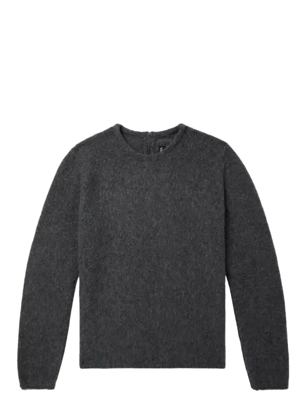 Zegna Brushed Cashmere Sweater - Gray
