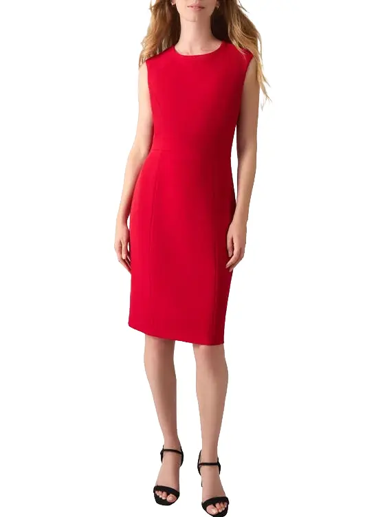 KASPER Waistband Seam Detailing Sheath Dress - Fire Red