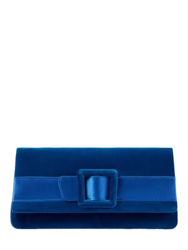 Manolo Blahnik Maygot Velvet Clutch - Blue