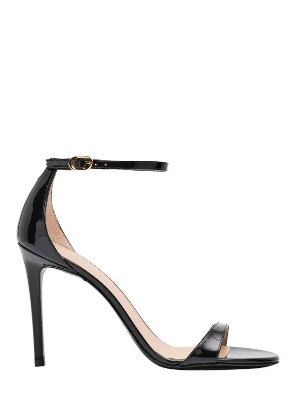 STUART WEITZMAN Nudist Ii Patent Ankle-strap Sandals - Black