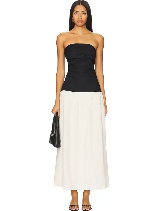 SNDYS Stella Maxi Dress - Cream & Black