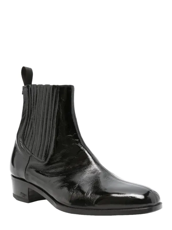 LIDFORT Patent-finish Boots - Black